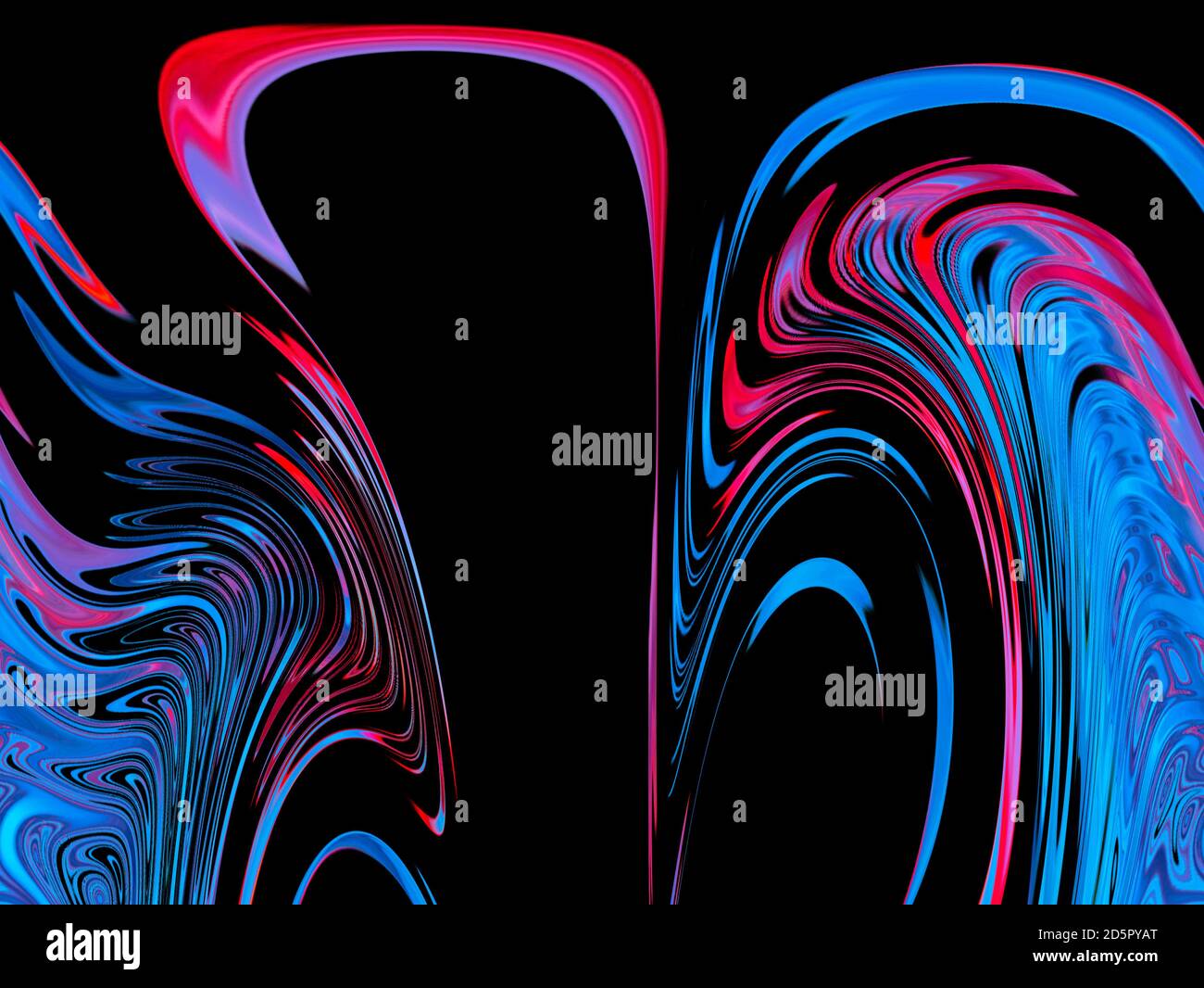 Abstract illustration of red and blue distortion of outer space Stock ...