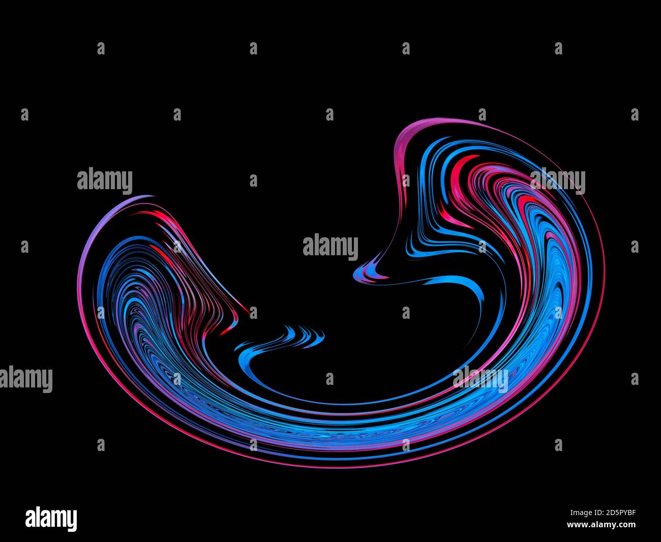 Abstract illustration of red and blue distortion of outer space Stock ...
