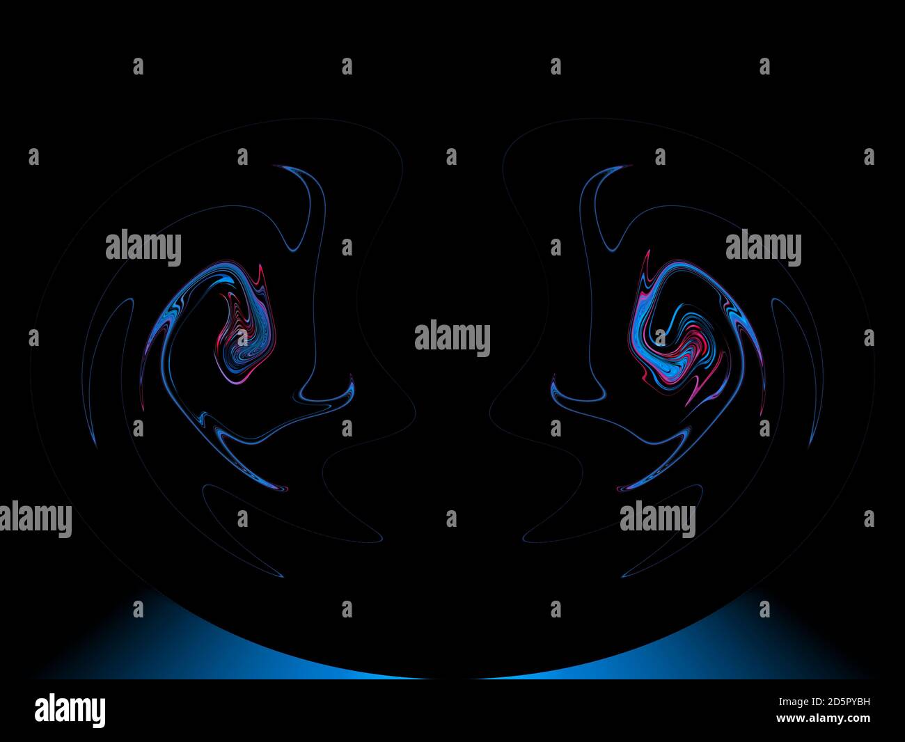 Abstract illustration of red and blue distortion of outer space Stock ...