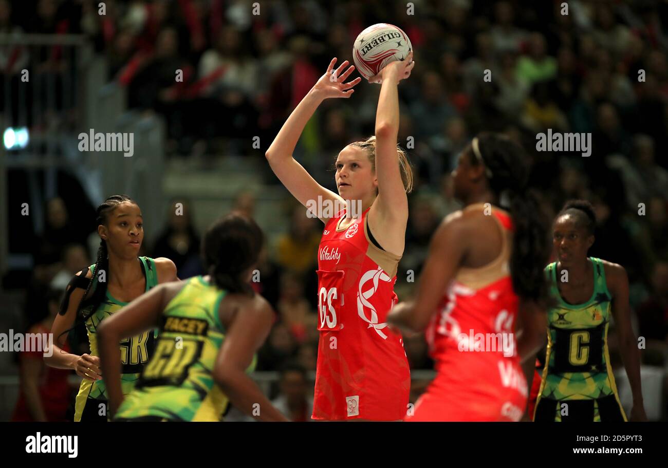 England's Jo Harten makes an attempt at goal Stock Photo - Alamy