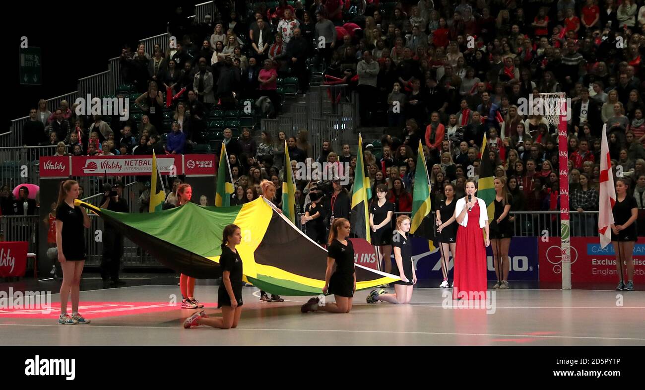 Netball england flags hi-res stock photography and images - Alamy