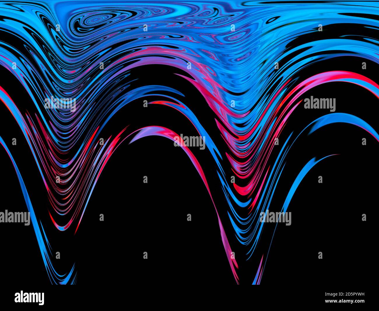Abstract illustration of red and blue distortion of outer space Stock ...