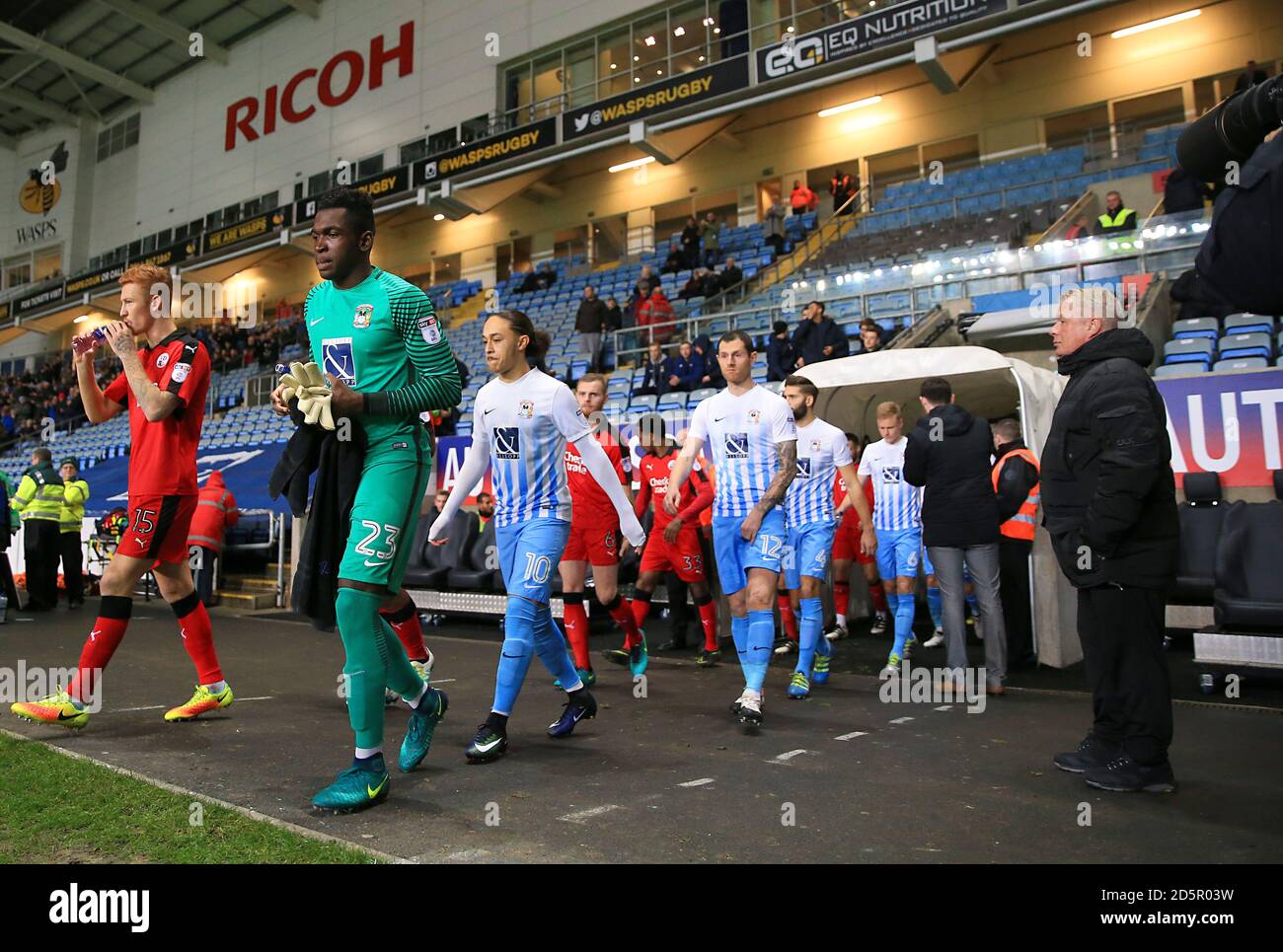 Coventry City goalkeeper Reice Charles-Cook heads out onto the pitch ...