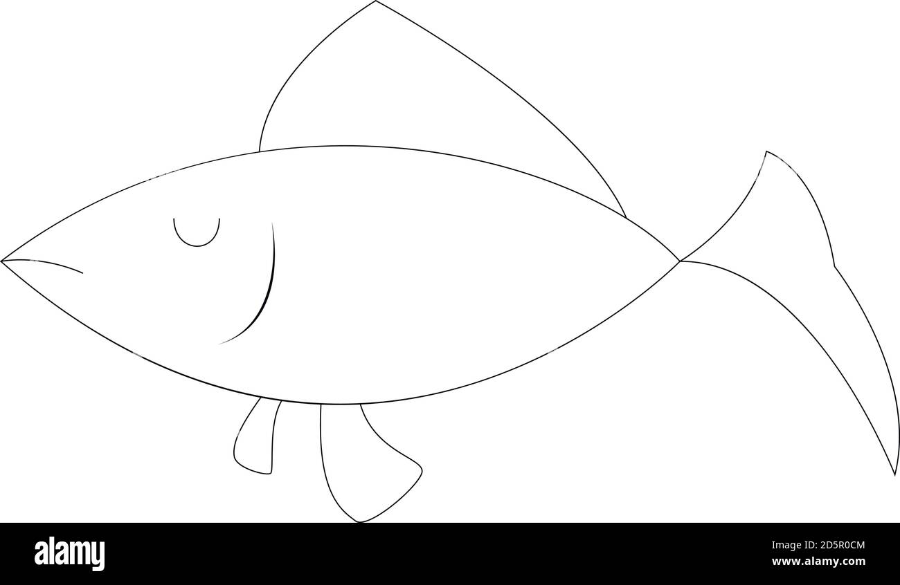 Food line drawing fish hi-res stock photography and images - Alamy