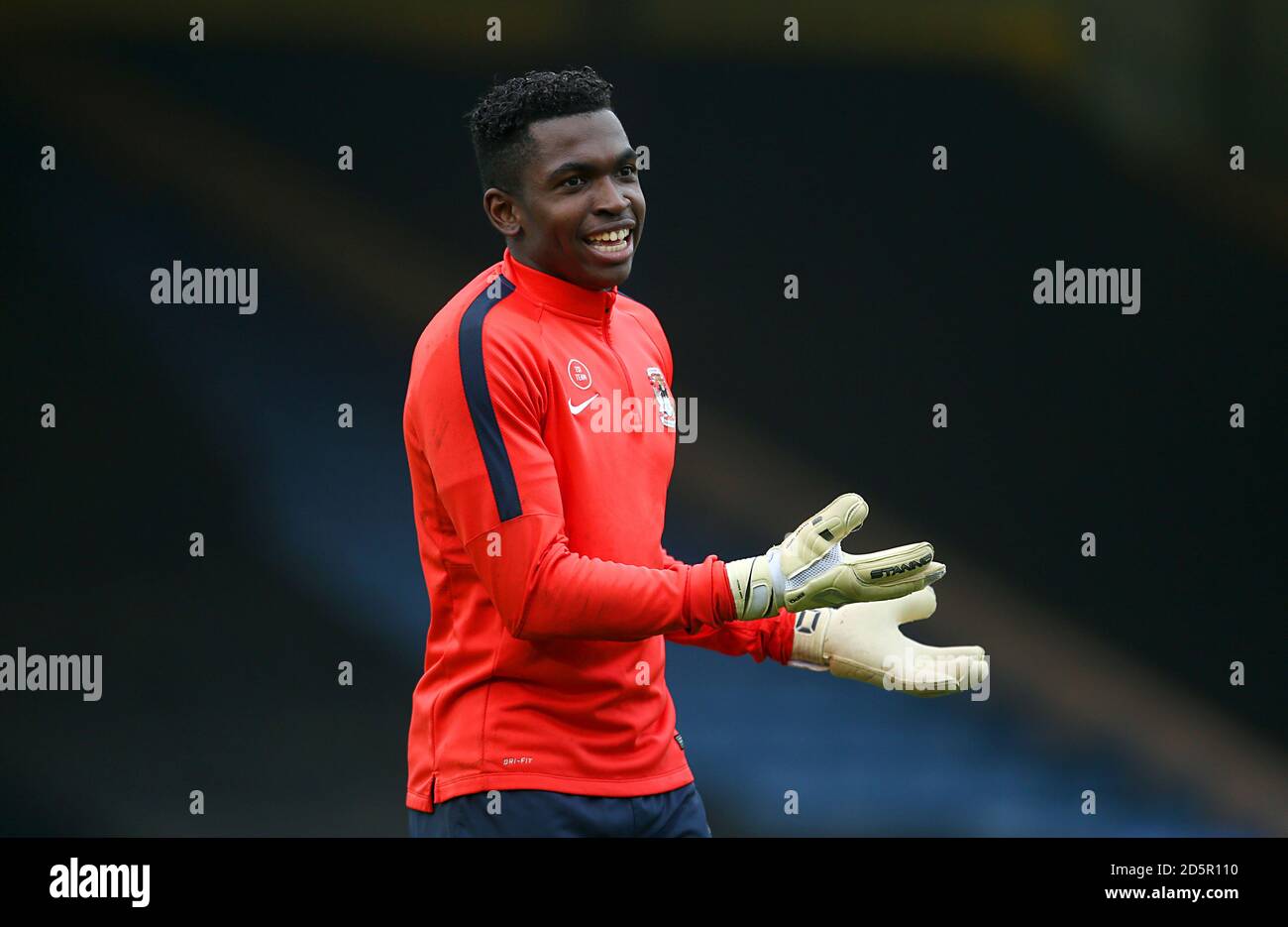 Coventry City goalkeeper Reice Charles-Cook warmiing up prior to the ...