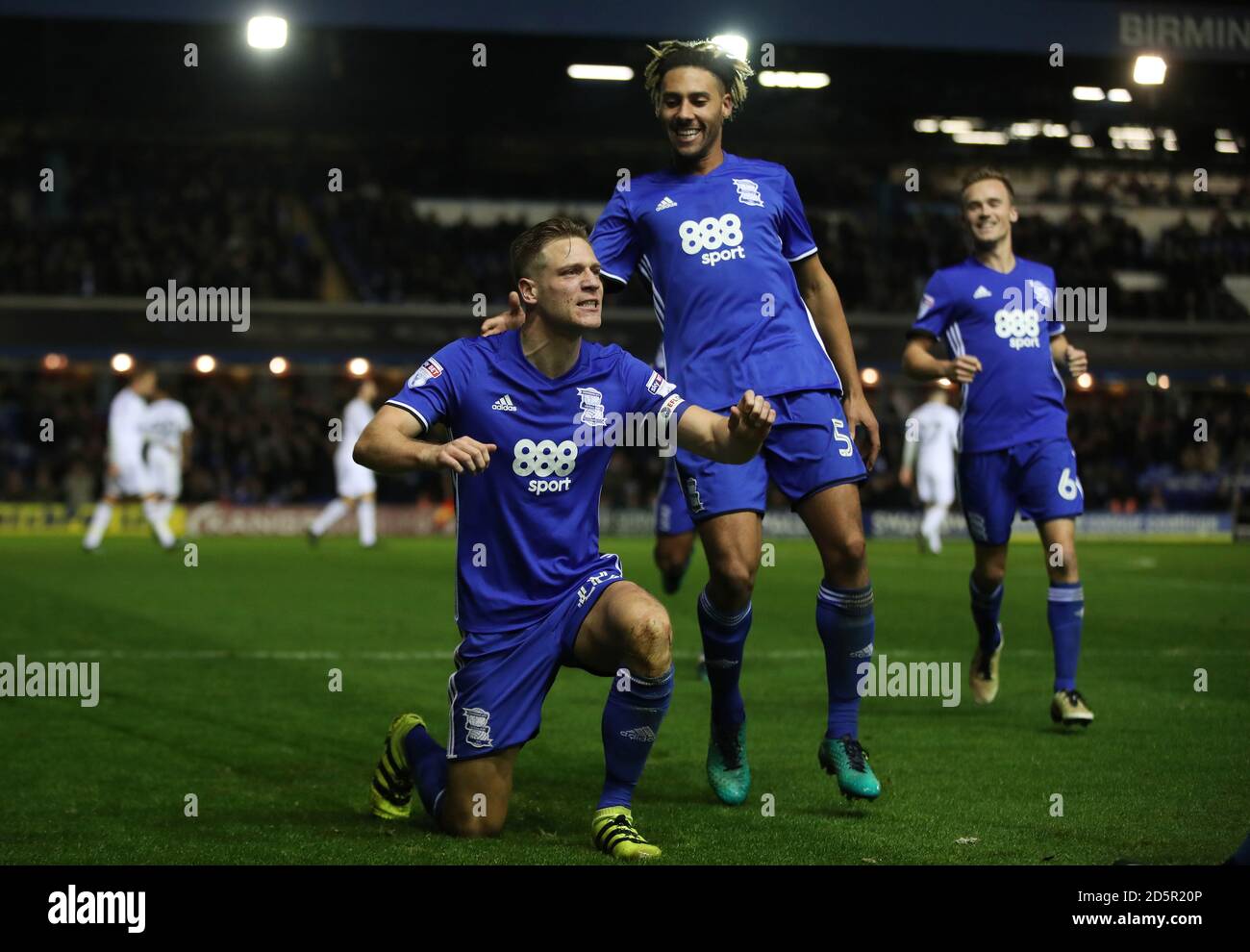 Birmingham City's Michael Morrison (left) celebrates scoring with ...