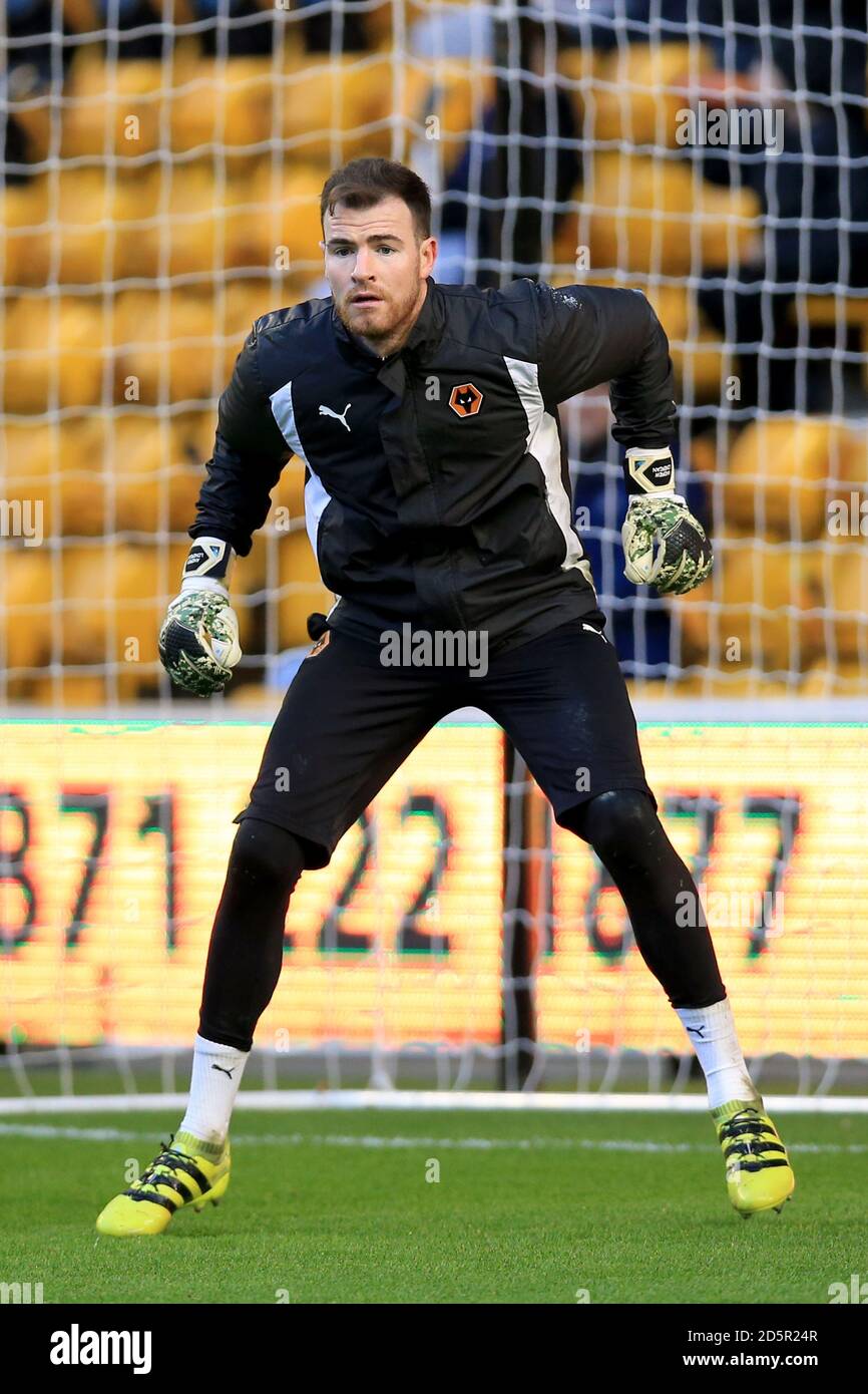 Wolverhampton Wanderers goalkeeper Andy Lonergan during the warm up ...