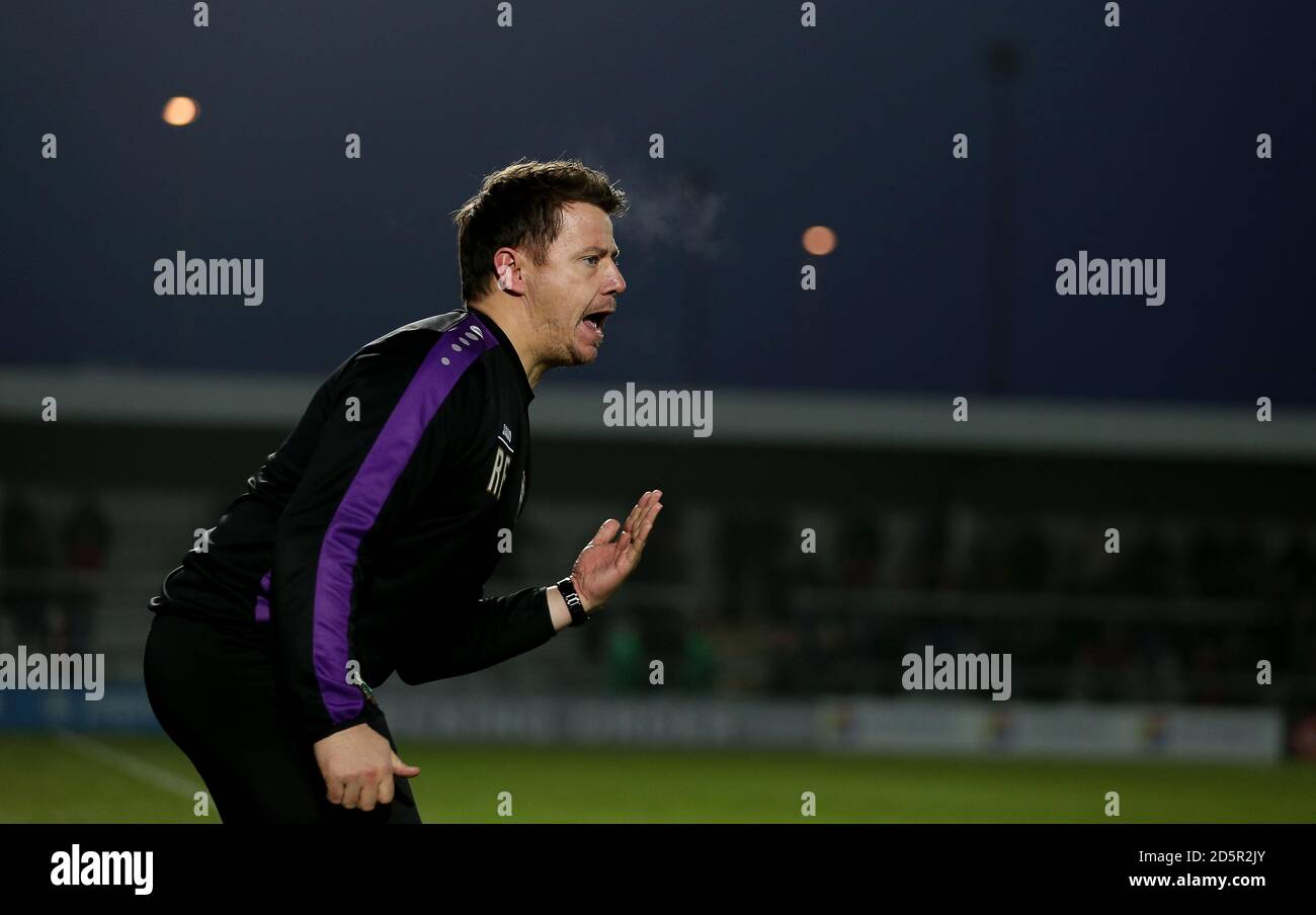 Barnet manager Riossi Eames gestures on the touchline Stock Photo - Alamy