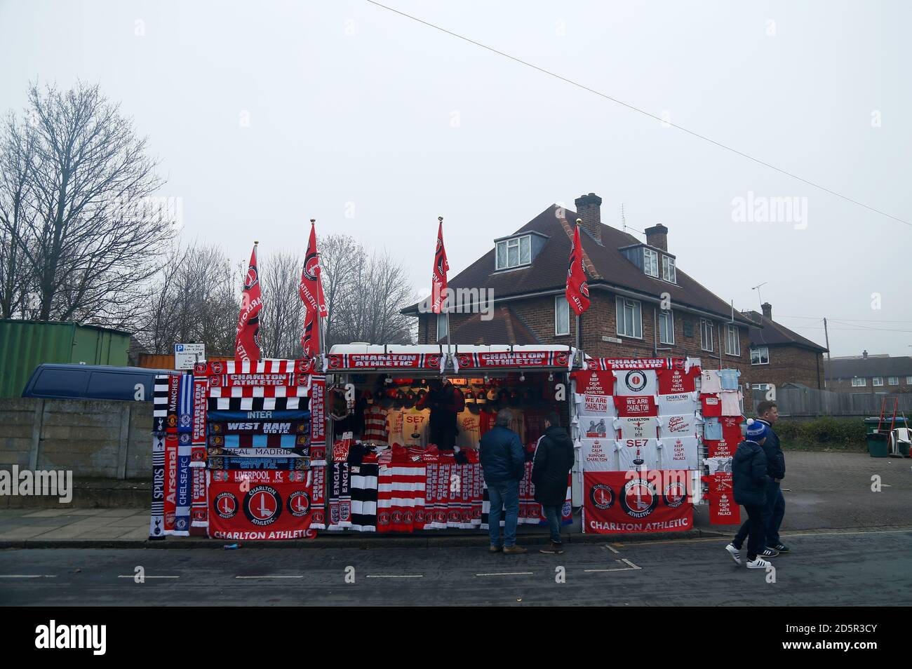 A merchandise stand outside the ground Stock Photo - Alamy