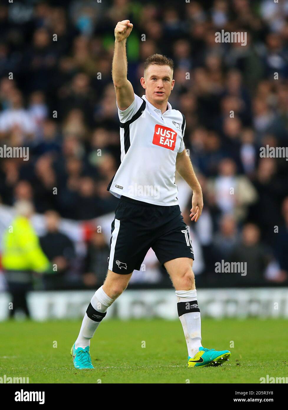 Derby County's Alex Pearce celebrates after the game against Nottingham ...