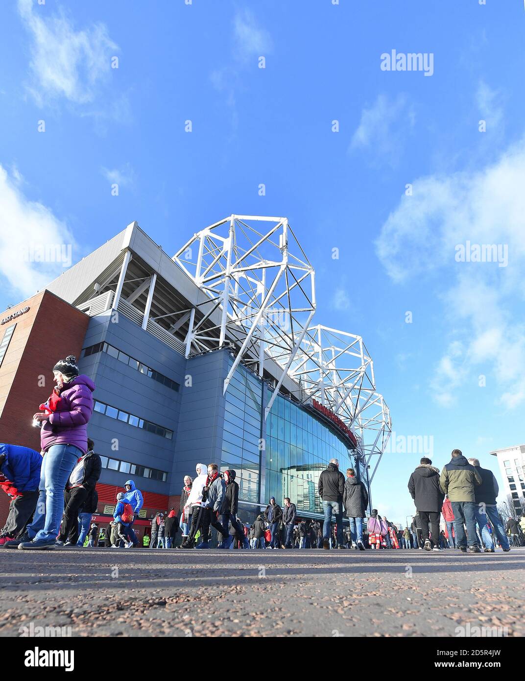 Fans outside Old trafford Stock Photo - Alamy