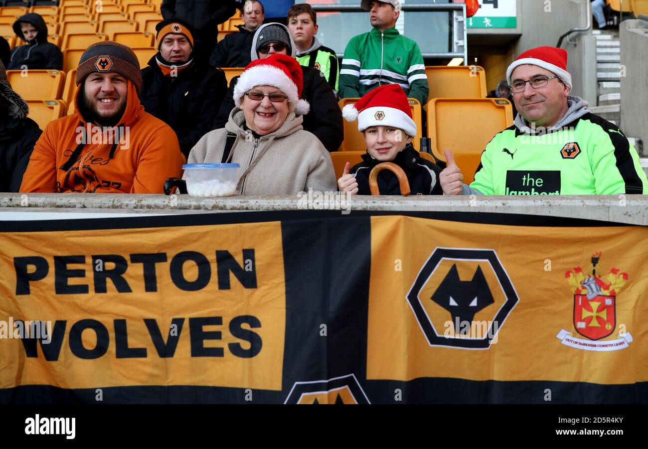 Wolverhampton Wanderers fans get into the Christmas spirit Stock Photo ...