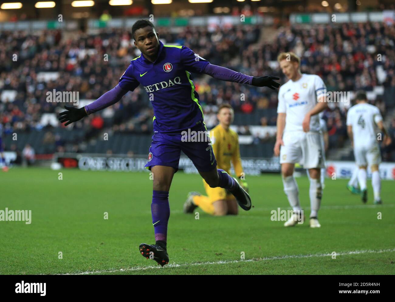 Charlton athletics ademola lookman celebrates scoring their first goal ...
