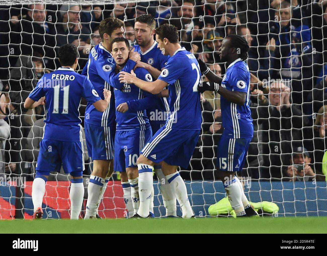 Chelsea's Eden Hazard (3rd from left) celebrates with team mates after ...