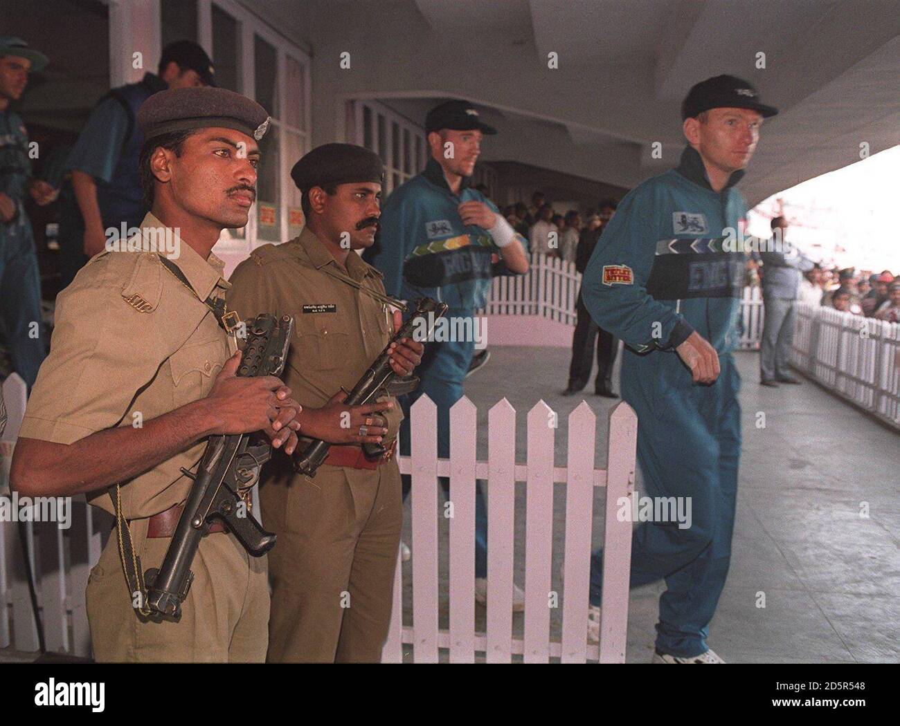 Security guards outside the England dressing room Stock Photo - Alamy
