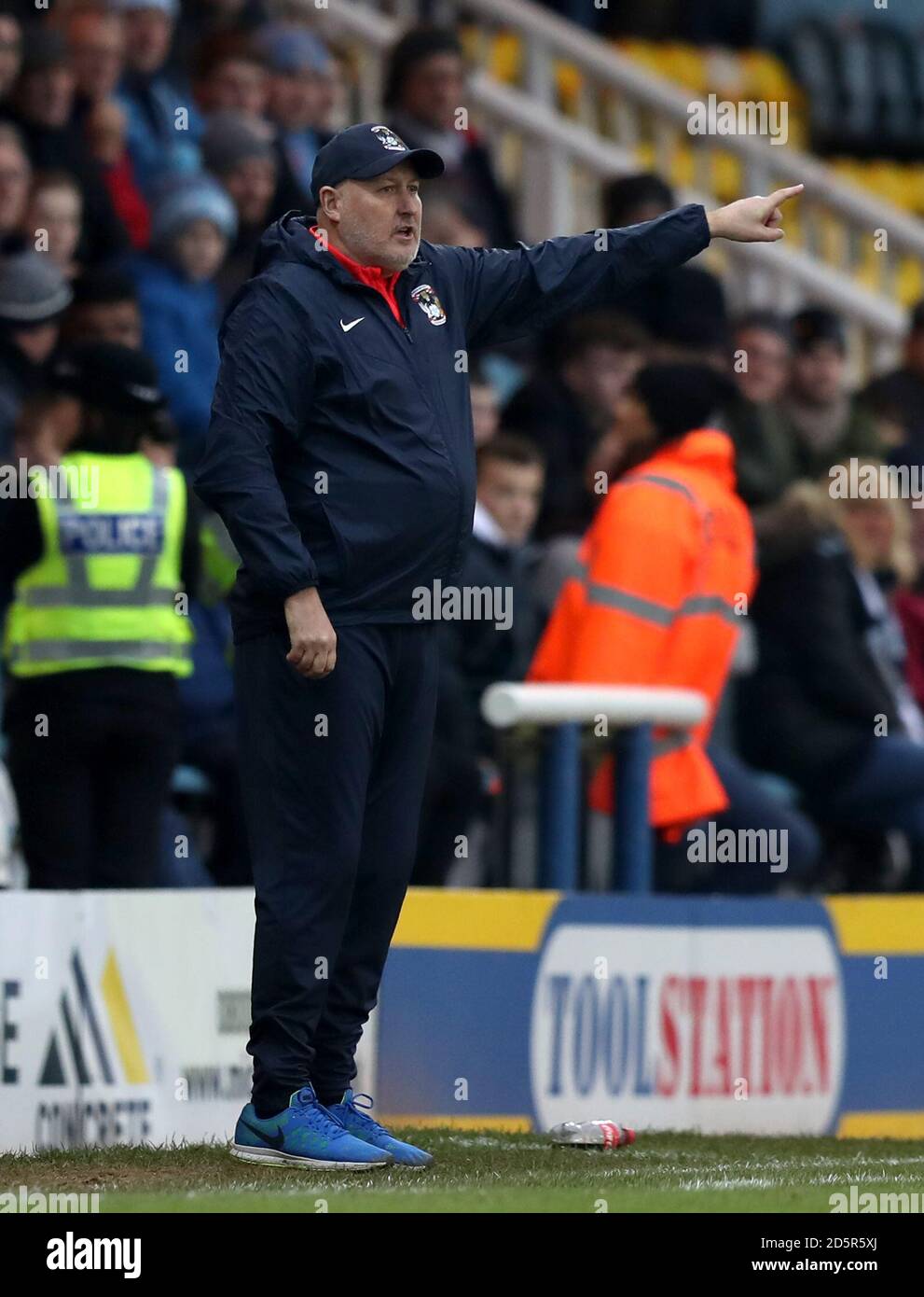 Coventry City manager Russell Slade gestures on the touchline Stock ...