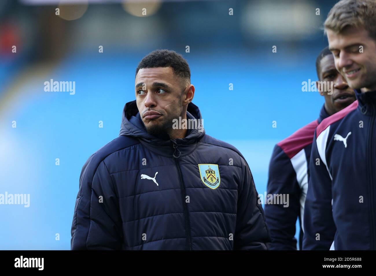 Burnley's Andre Gray before the game at the Etihad Stadium Stock Photo ...