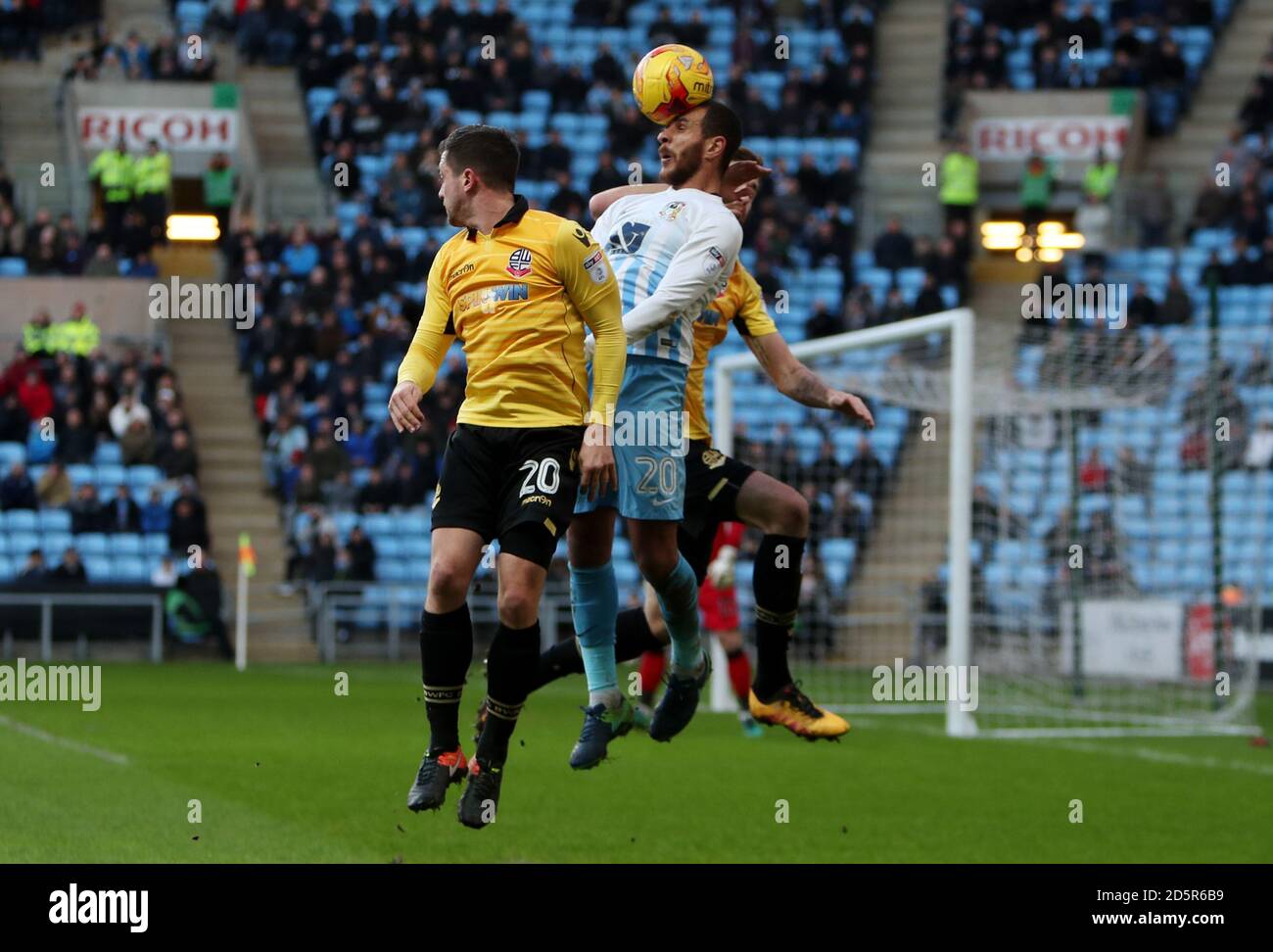 Coventry City's Marcus Tudgay (centre) and Bolton Wanderers' Andrew ...