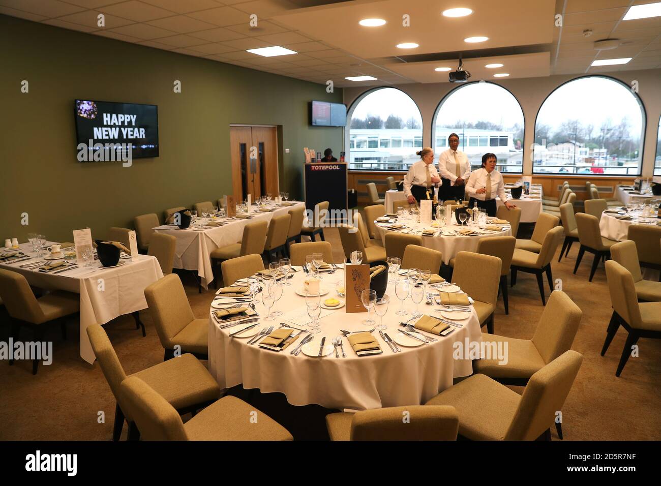 A general view of the hospitality in the National Hunt Restaurant at ...