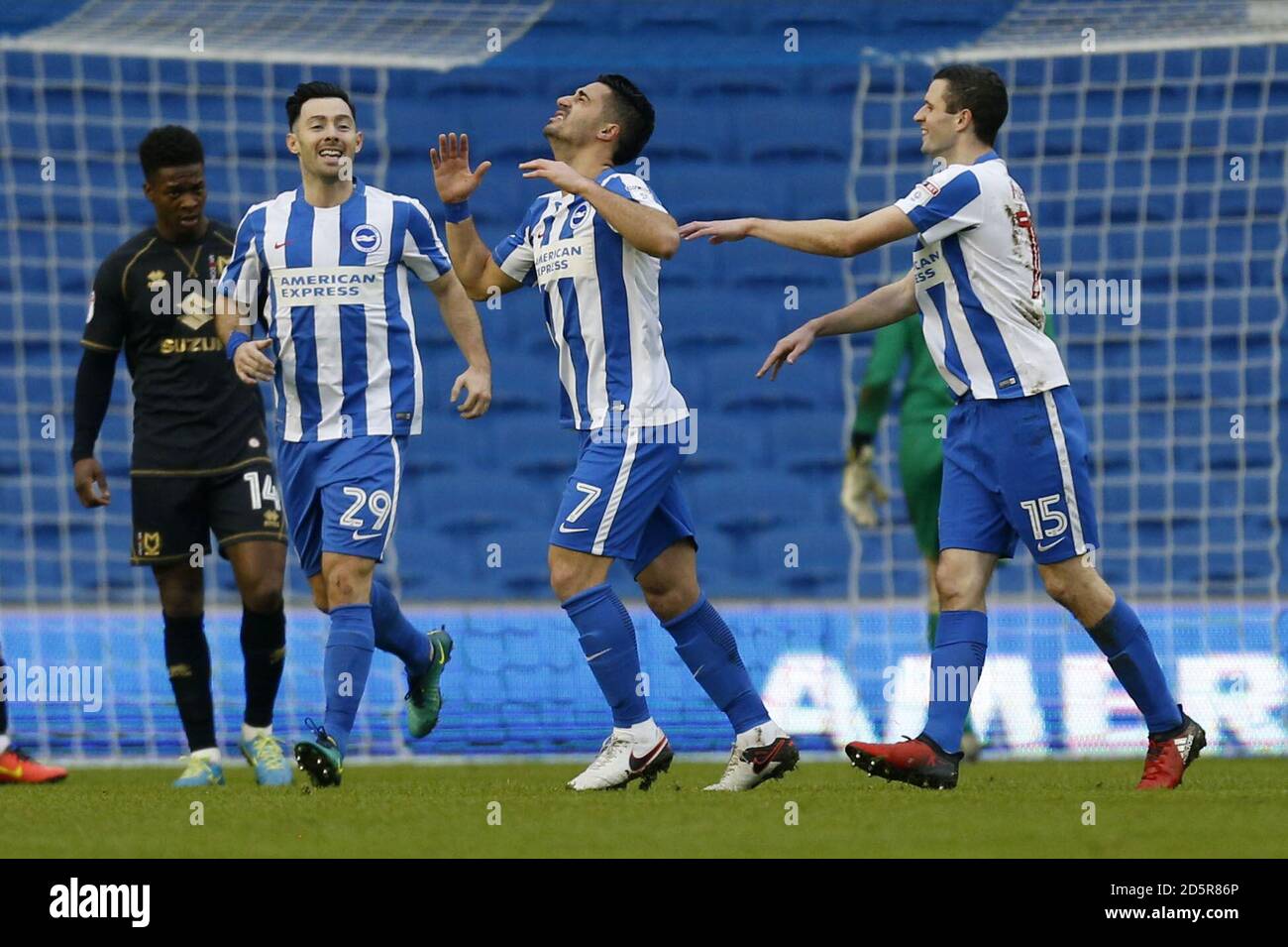 Brighton & Hove Albion's Beram Kayal celebrates scoring their first ...
