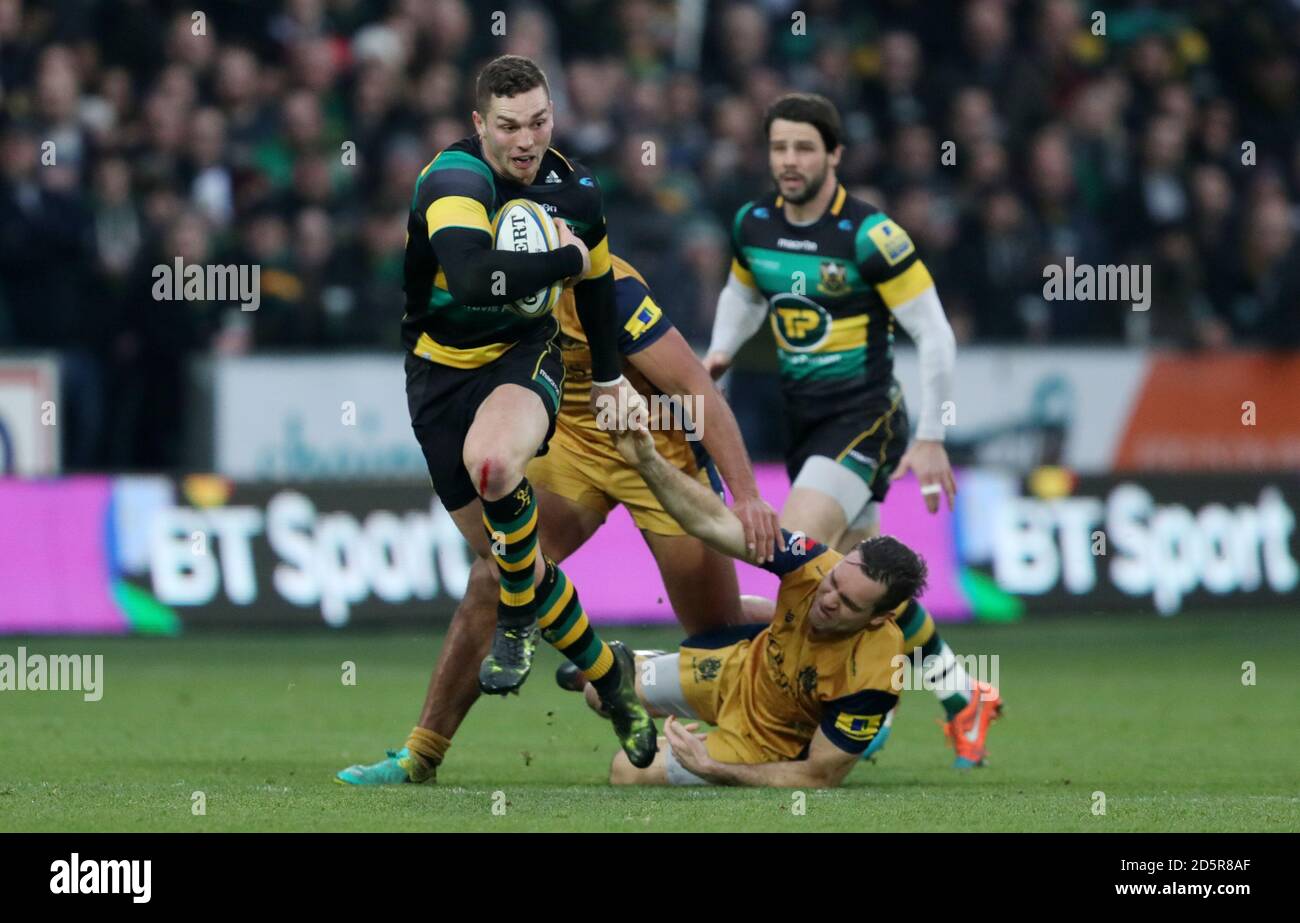 Northampton Saints' George North and Bristol Rugby's Adrian Jarvis ...