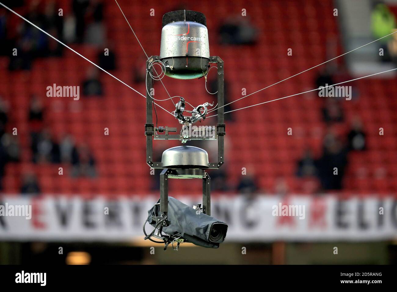 The spidercam above the pitch Stock Photo - Alamy