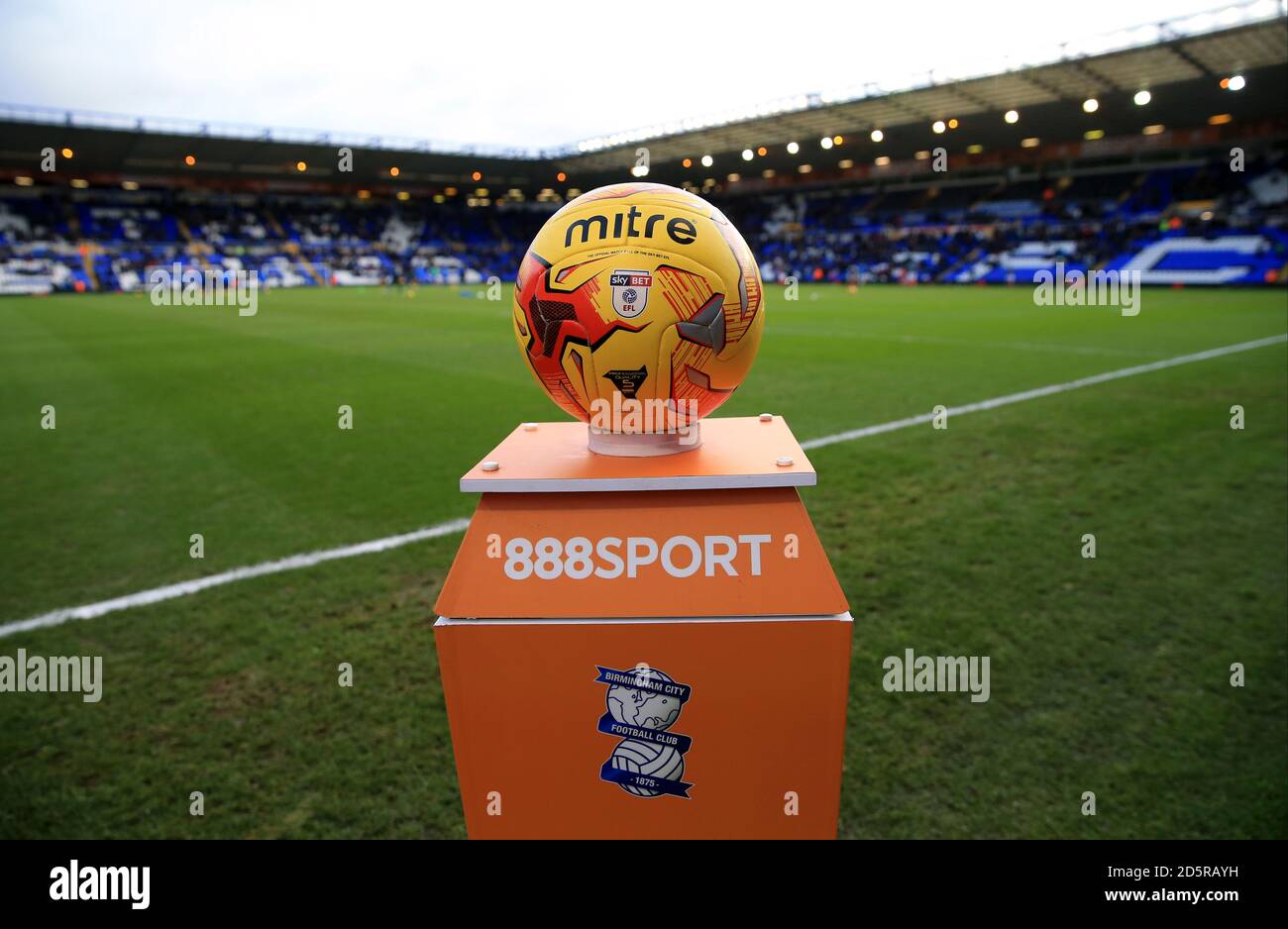 The match day ball on a plinth before kick-off Stock Photo - Alamy
