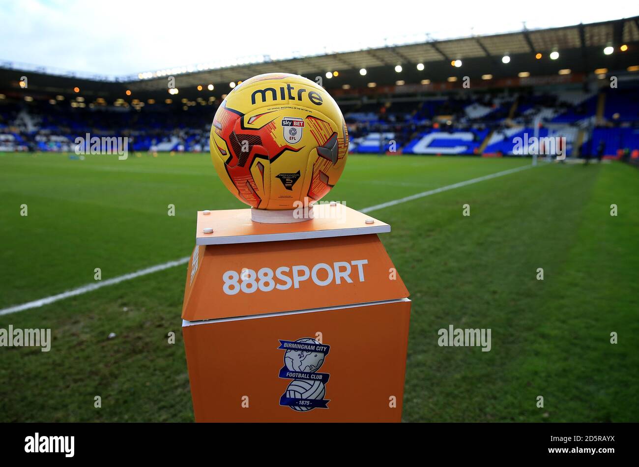The match day ball on a plinth before kick-off Stock Photo - Alamy
