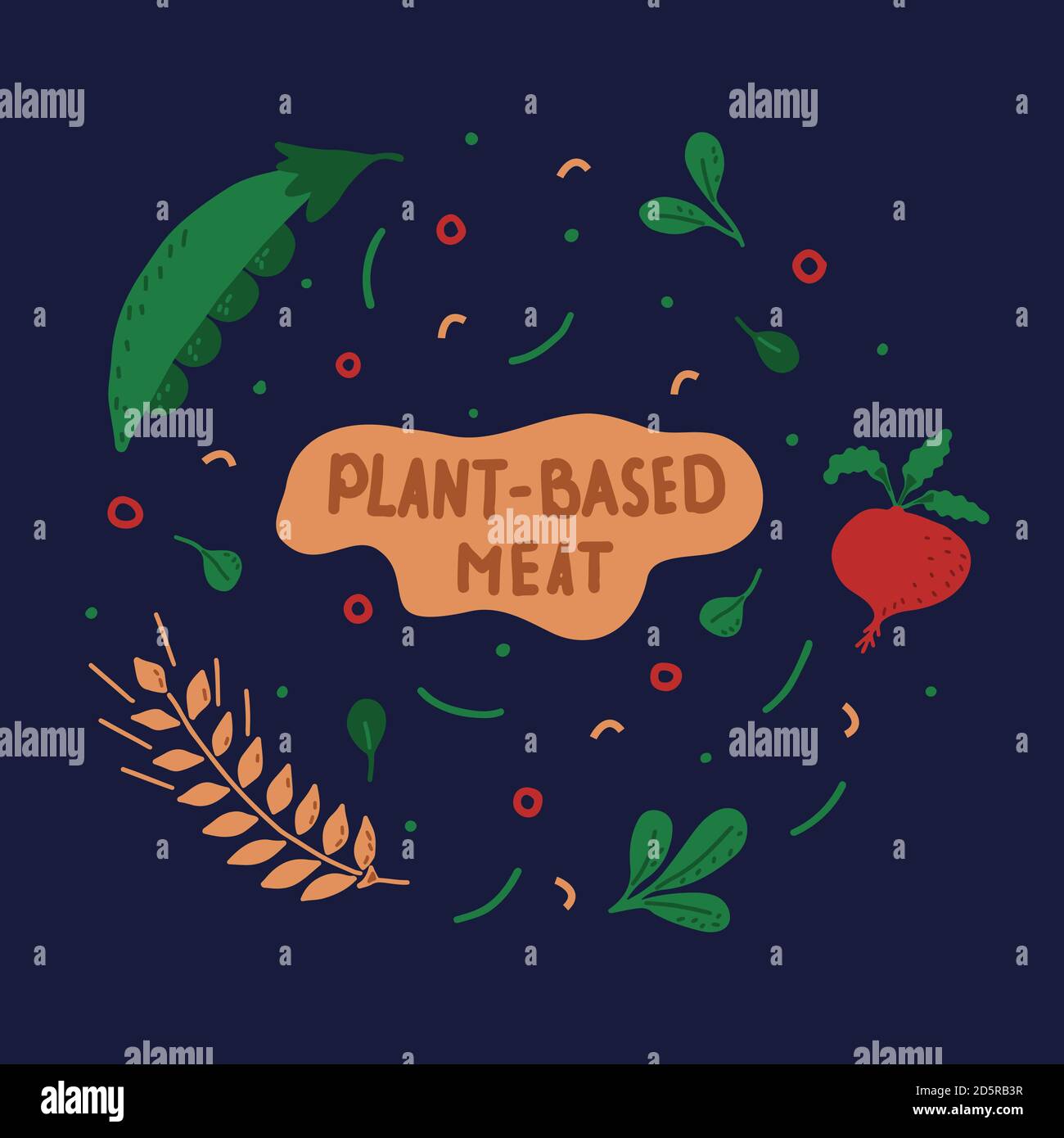 Vector illustration with a set of elements laid out in the form of a ...