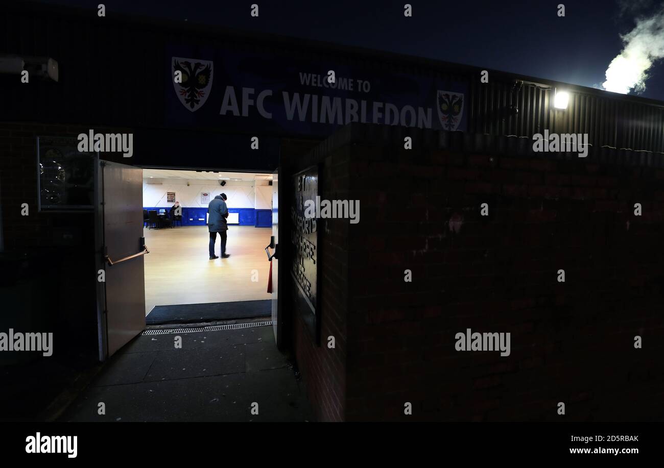 General view of the Cherry Red records stadium before kick off Stock ...