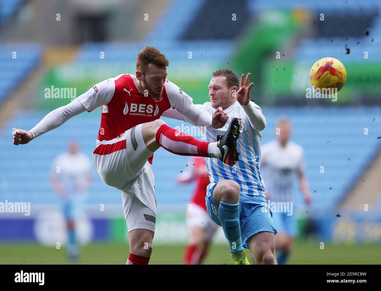 Coventry City's Stuart Beavon and Fleetwood Town's Cian Bolger Stock ...