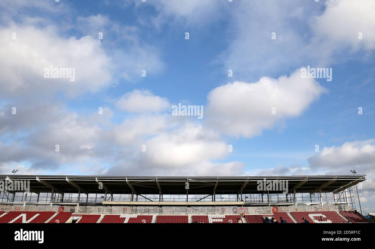 A general view of the sky at the Sixfields Stadium Stock Photo - Alamy