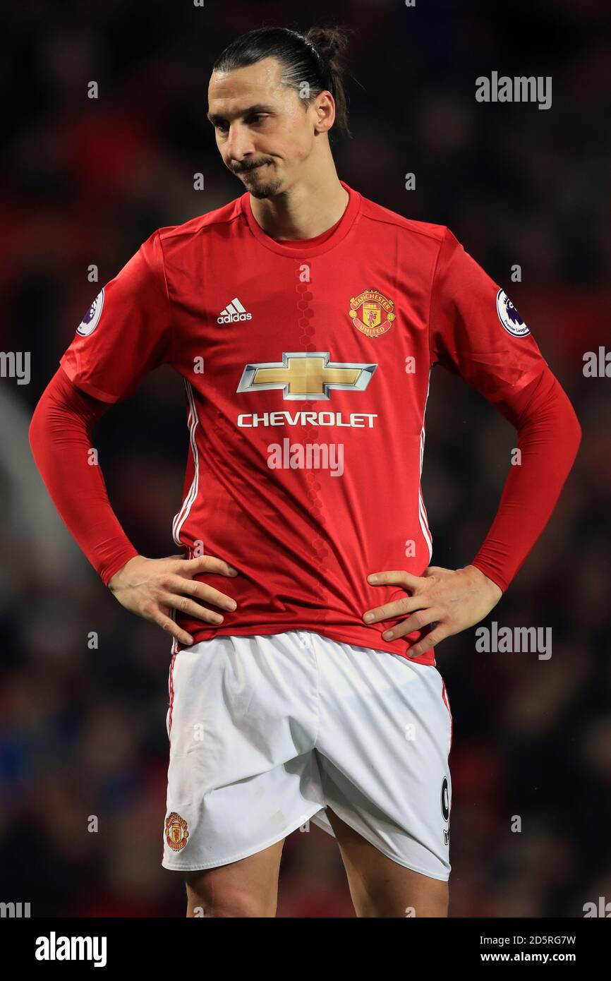 Manchester United's Zlatan Ibrahimovic appears frustrated Stock Photo ...