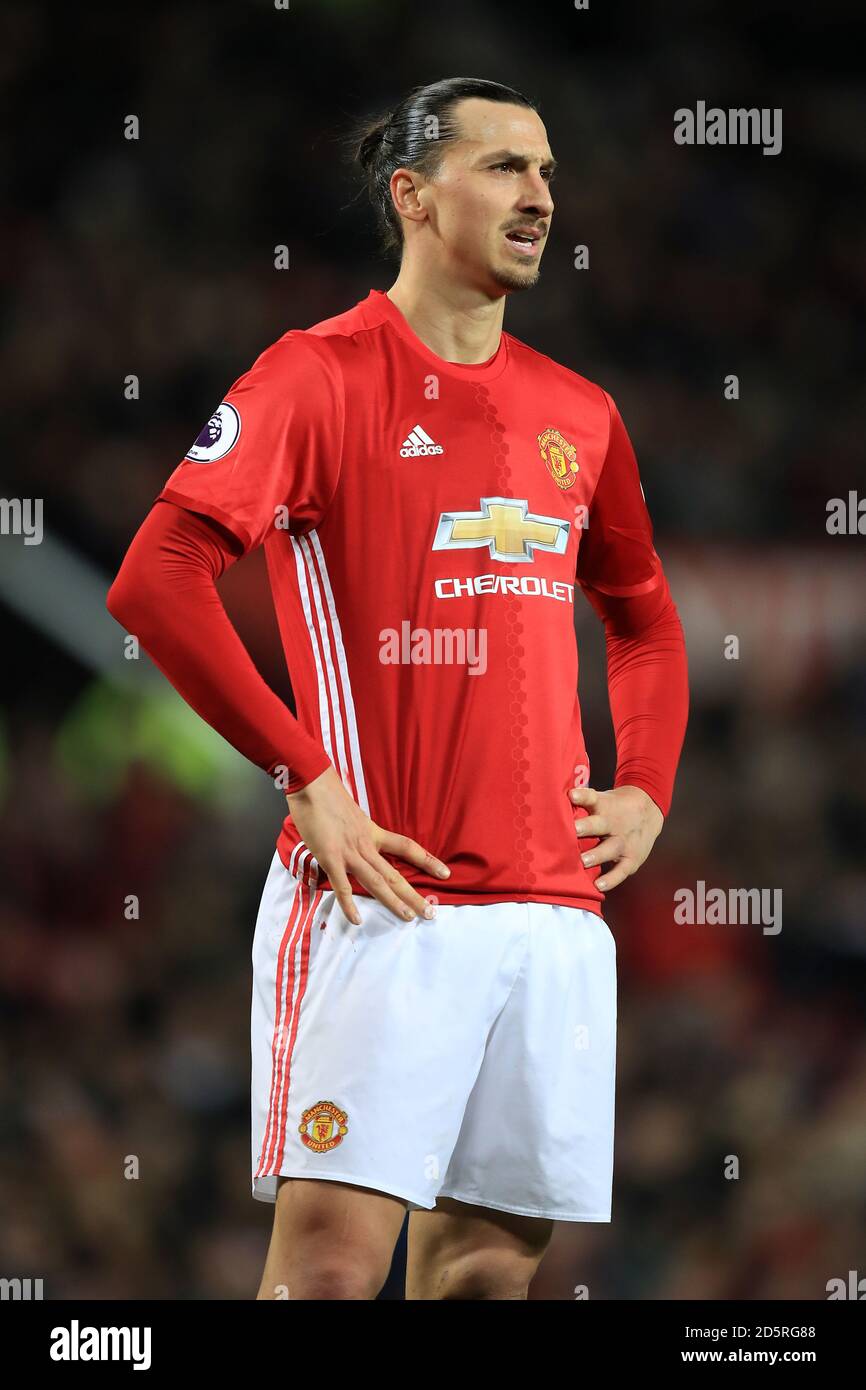 Manchester United's Zlatan Ibrahimovic appears frustrated Stock Photo ...