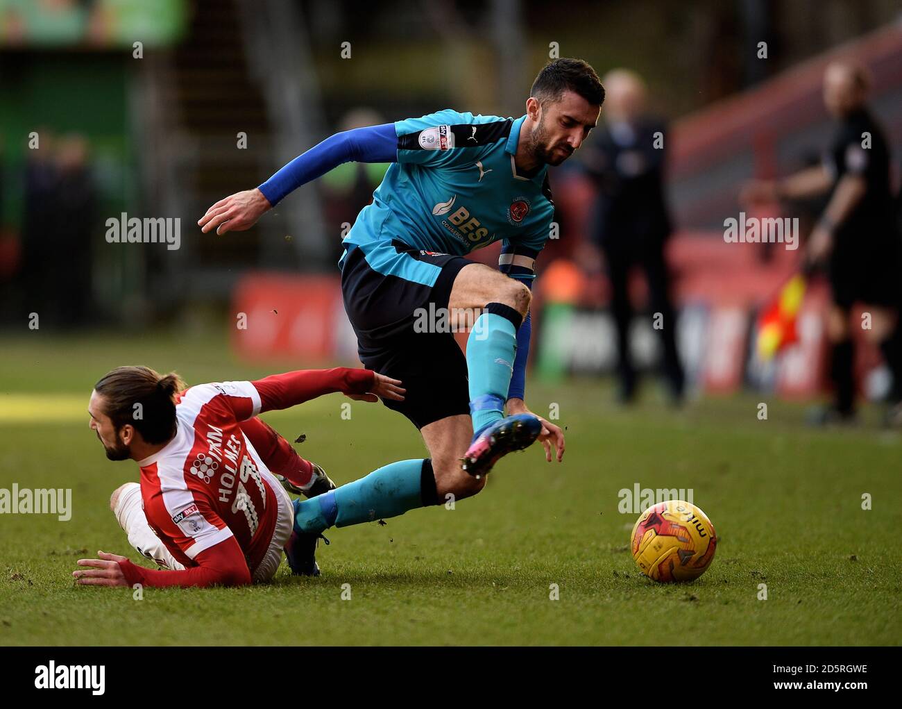 Charlton Athletic's Ricky Holmes and Fleetwood TownÕs Conor McLaughlin ...