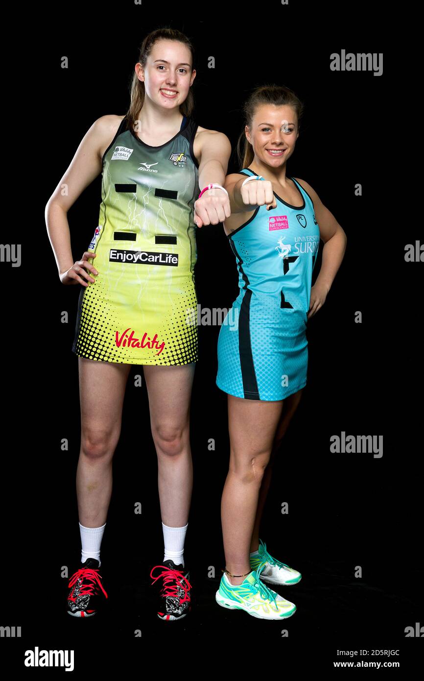 Manchester Thunder's Amy Clinton (left) and Surrey Storm's Mikki Austin ...