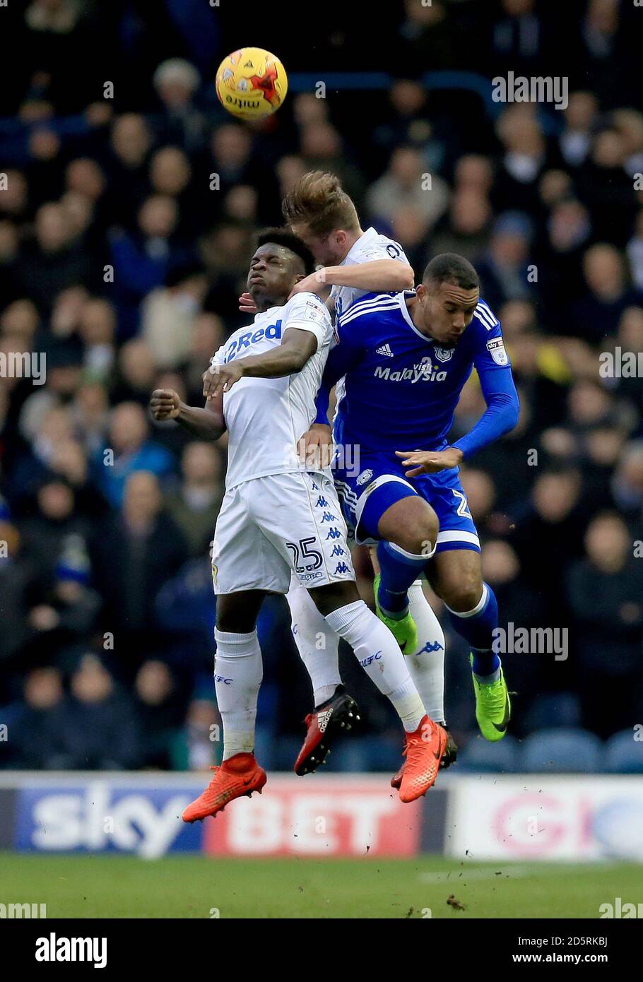 Leeds United's Ronaldo Viera (Left) Liam Cooper (Centre) and Cardiff ...