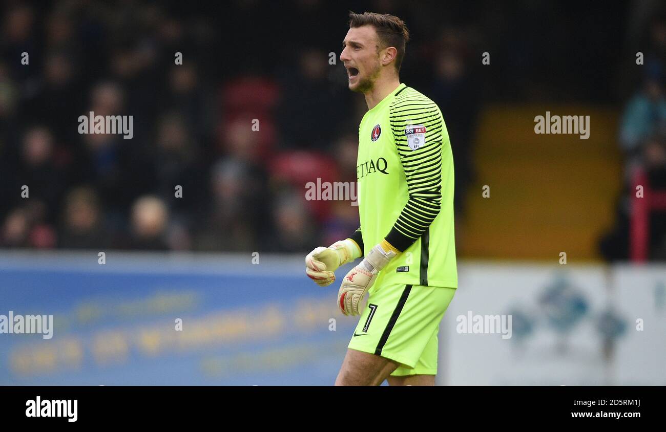 Charlton Athletic goalkeeper Declan Rudd Stock Photo - Alamy
