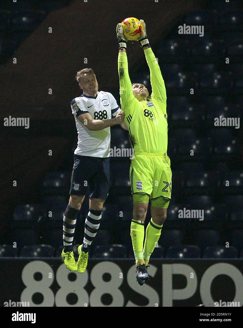 Birmingham City goalkeeper Adam Legzdins makes a save Stock Photo - Alamy