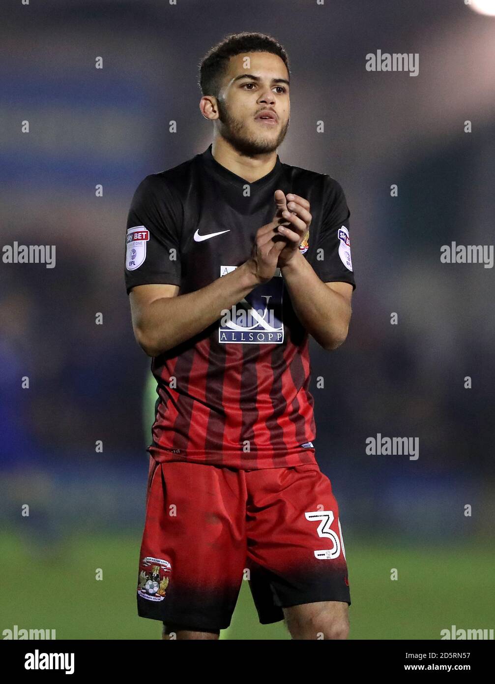 Coventry City's Dion Kelly-Evans applauds the fans after the final ...