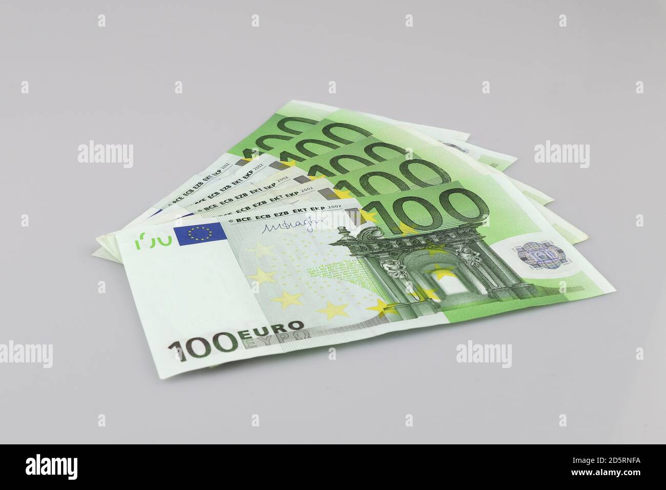 100 euro bills euro banknotes money. European Union Currency. Isolated ...