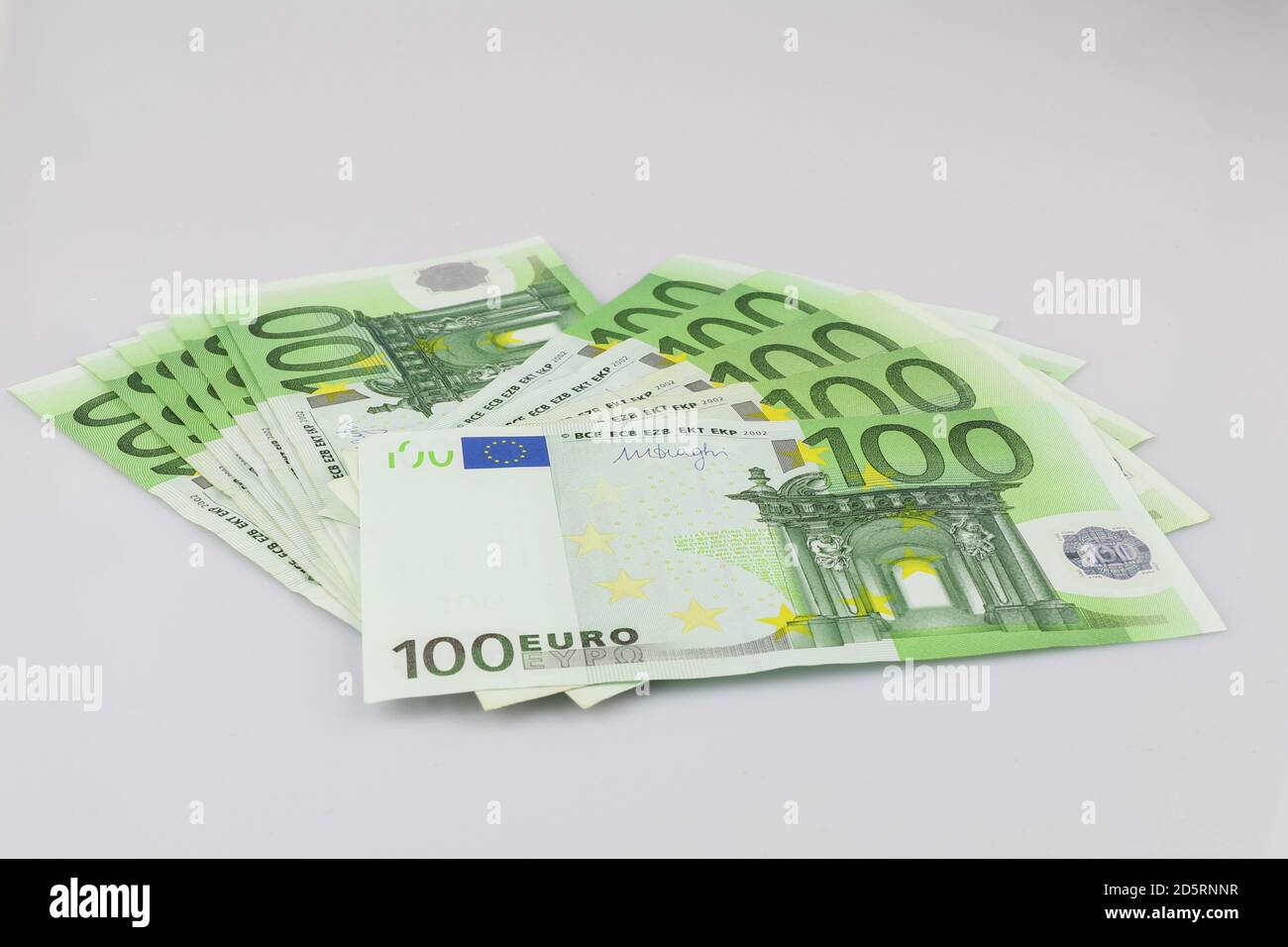 100 euro bills euro banknotes money. European Union Currency. Isolated ...