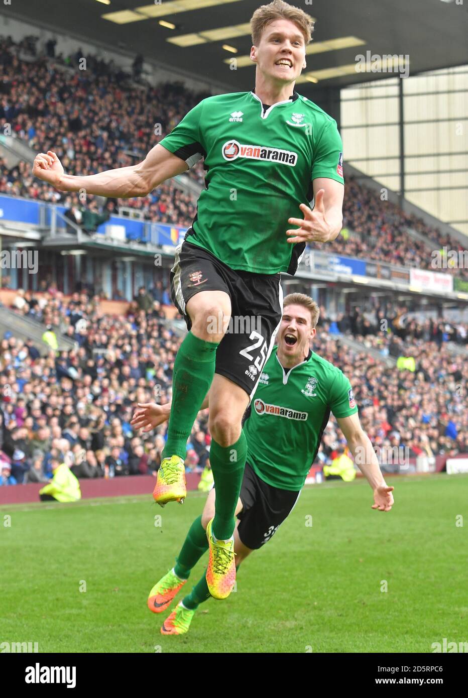 Lincoln City's Sean Raggett celebrates scoring his side's first goal of ...