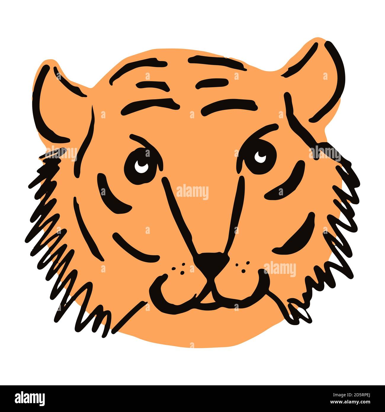 Tiger face in cartoon style Stock Vector Image & Art - Alamy