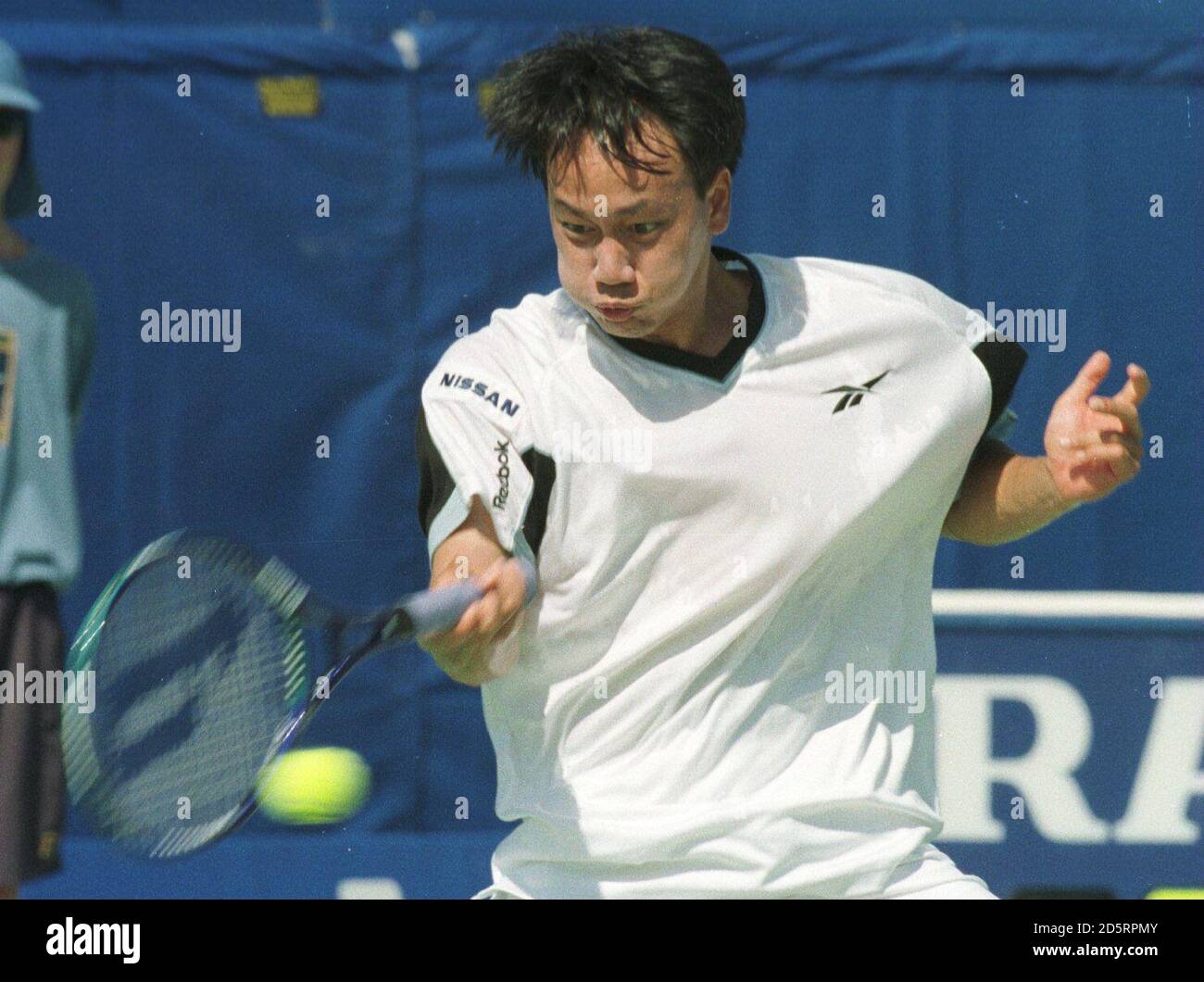 USA's Michael Chang against New Zealand's Brett Steven. Chang won 7-6 ...