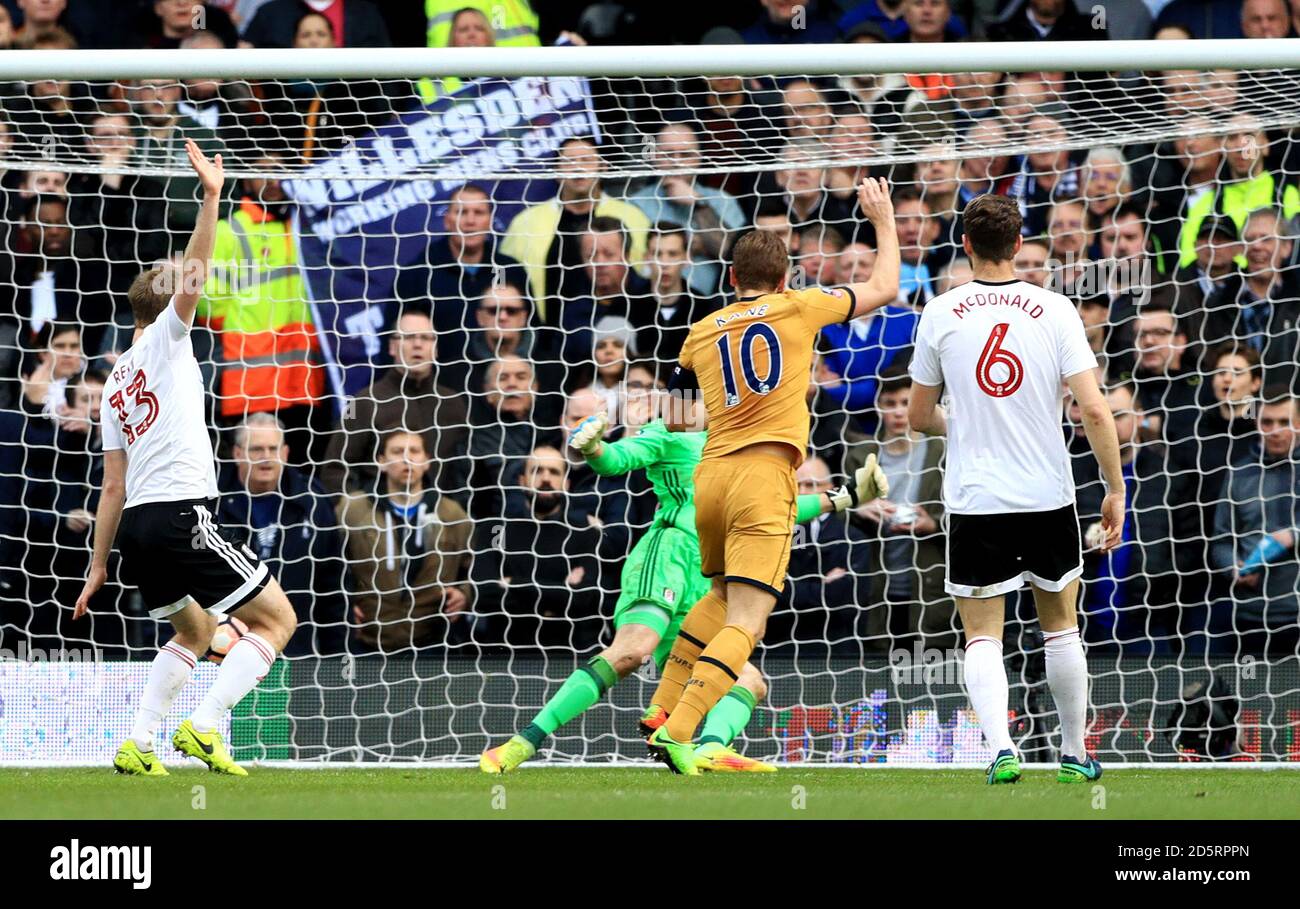Tottenham Hotspur's Harry Kane scores his side's second goal Stock ...