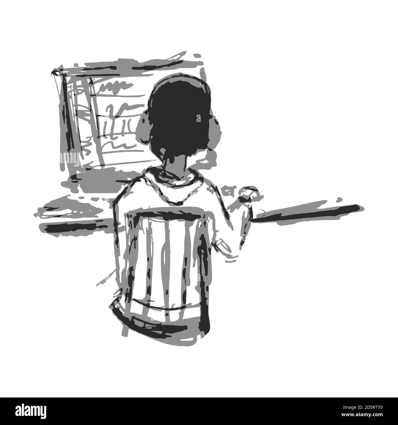 Programmer gamer concept at computer in doodle style Stock Vector Image ...