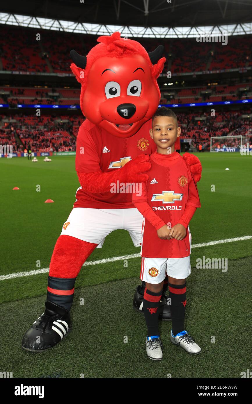Manchester United Club Mascot Fred The Red Left And Manchester United