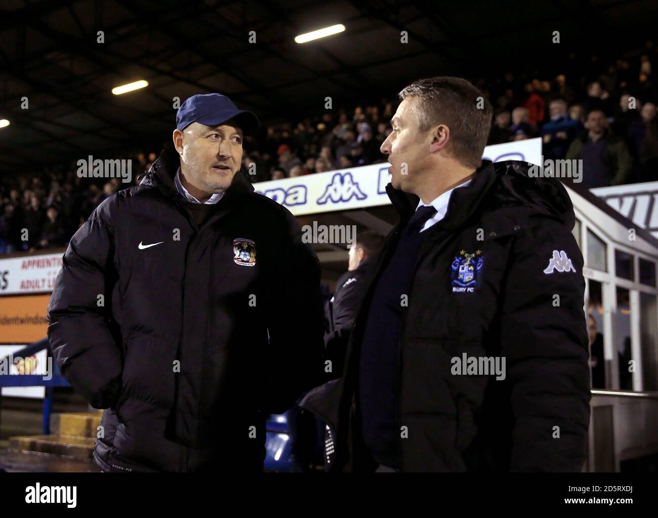 Coventry City manager Russell Slade (left) and Bury manager Lee Clark ...