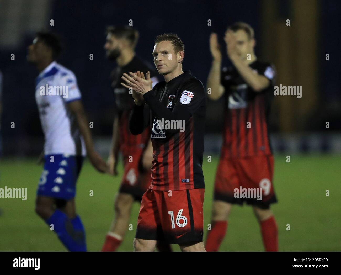 Coventry City's Stuart Beavon thanks the fans after the final whistle ...